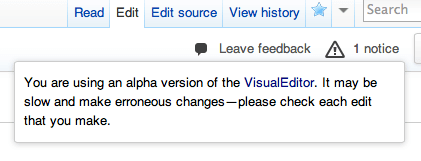 Wikipedia:VisualEditor - Wikipedia, the free encyclopedia - Jerz's ...