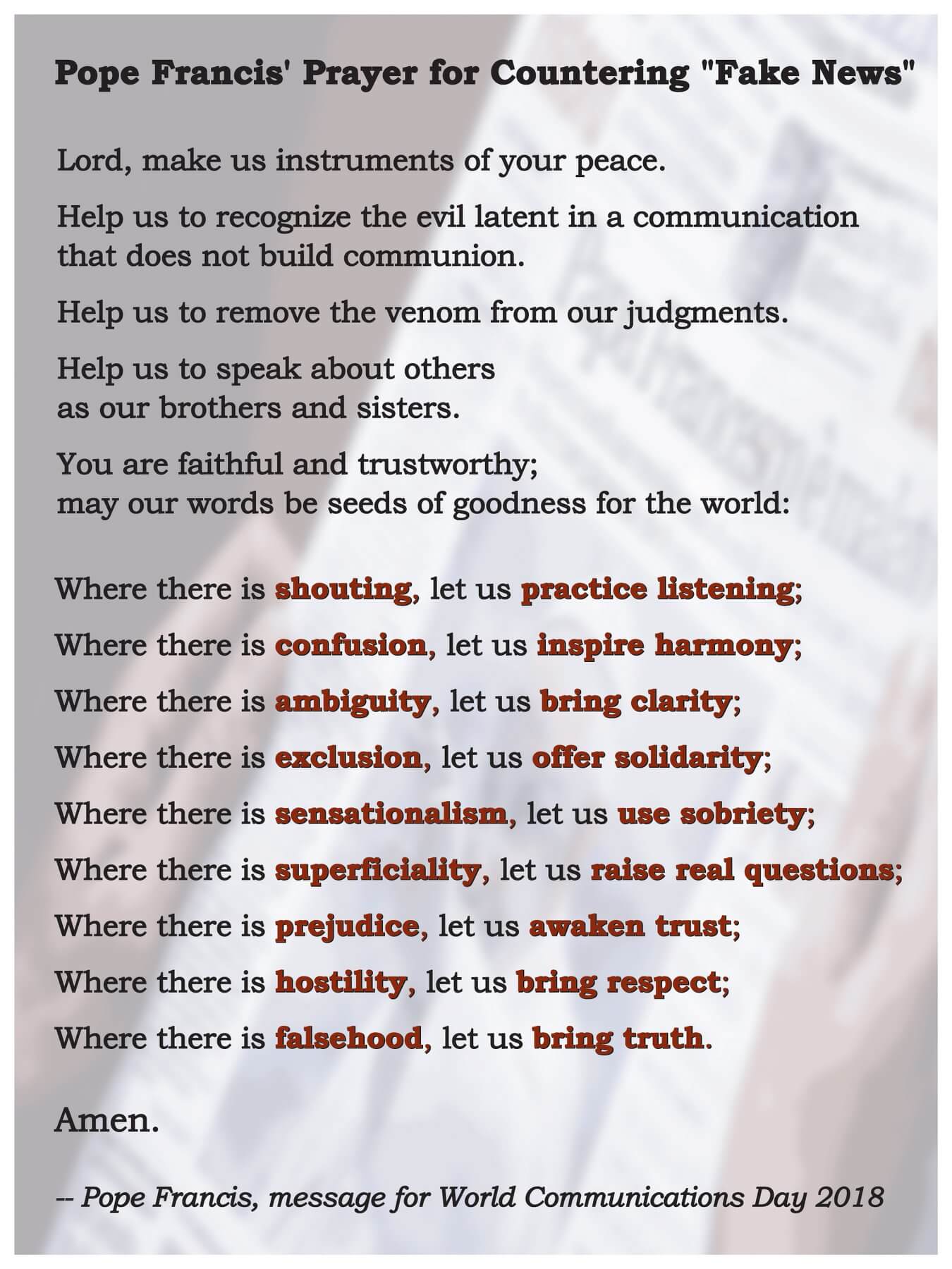 The Pope's Prayer for Countering "Fake News" - Jerz's Literacy Weblog ...