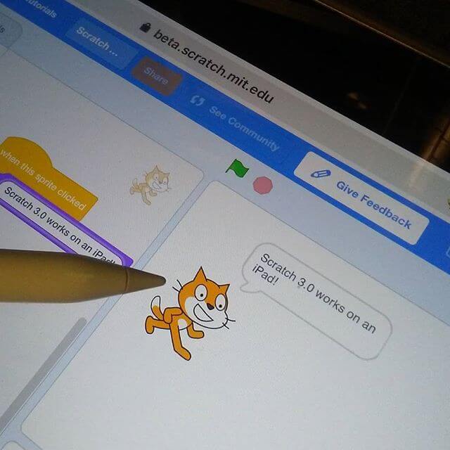 Surprised and delighted to find that Scratch 3.0 runs on an iPad ...
