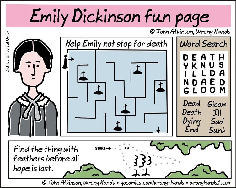 Emily Dickinson Fun Page #literature #amusing #dashes -- Jerz's ...