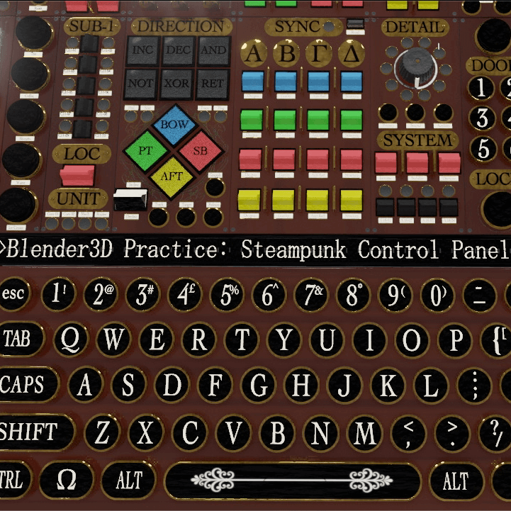 #Blender3D practice: #Steampunk control panel #trimsheet - Jerz's ...