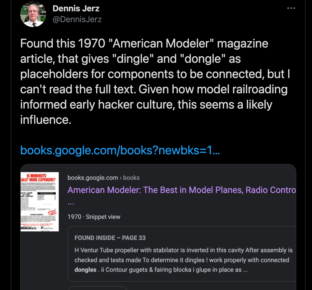 I just had some fun spotting a possible source of the word “dongle ...