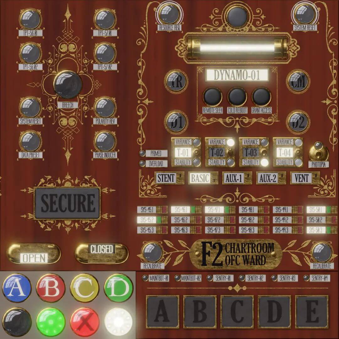 Another square of #steampunk control panel eye candy. #blender3d # ...