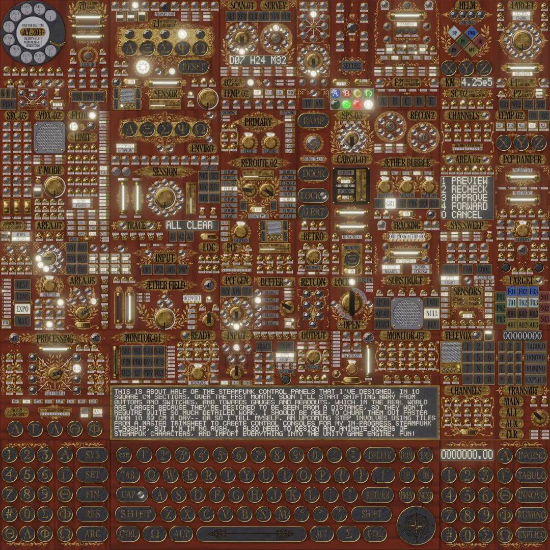 This is about half of the #steampunk control panel details I've created ...