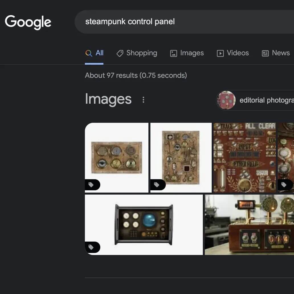 The third Google hit for " #steampunk control panel" is a #blender3d ...