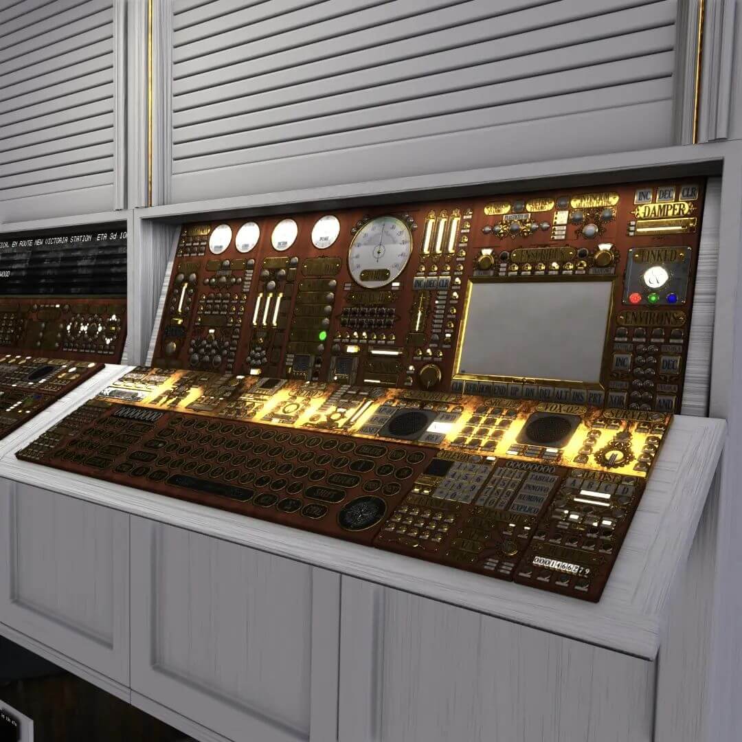 A #steampunk control panel in context. #blender3d #design #aesthetics # ...