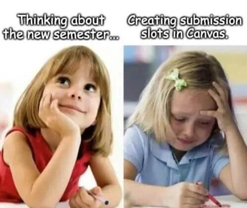 Thinking about the new semester vs. Creating submission slots in Canvas ...