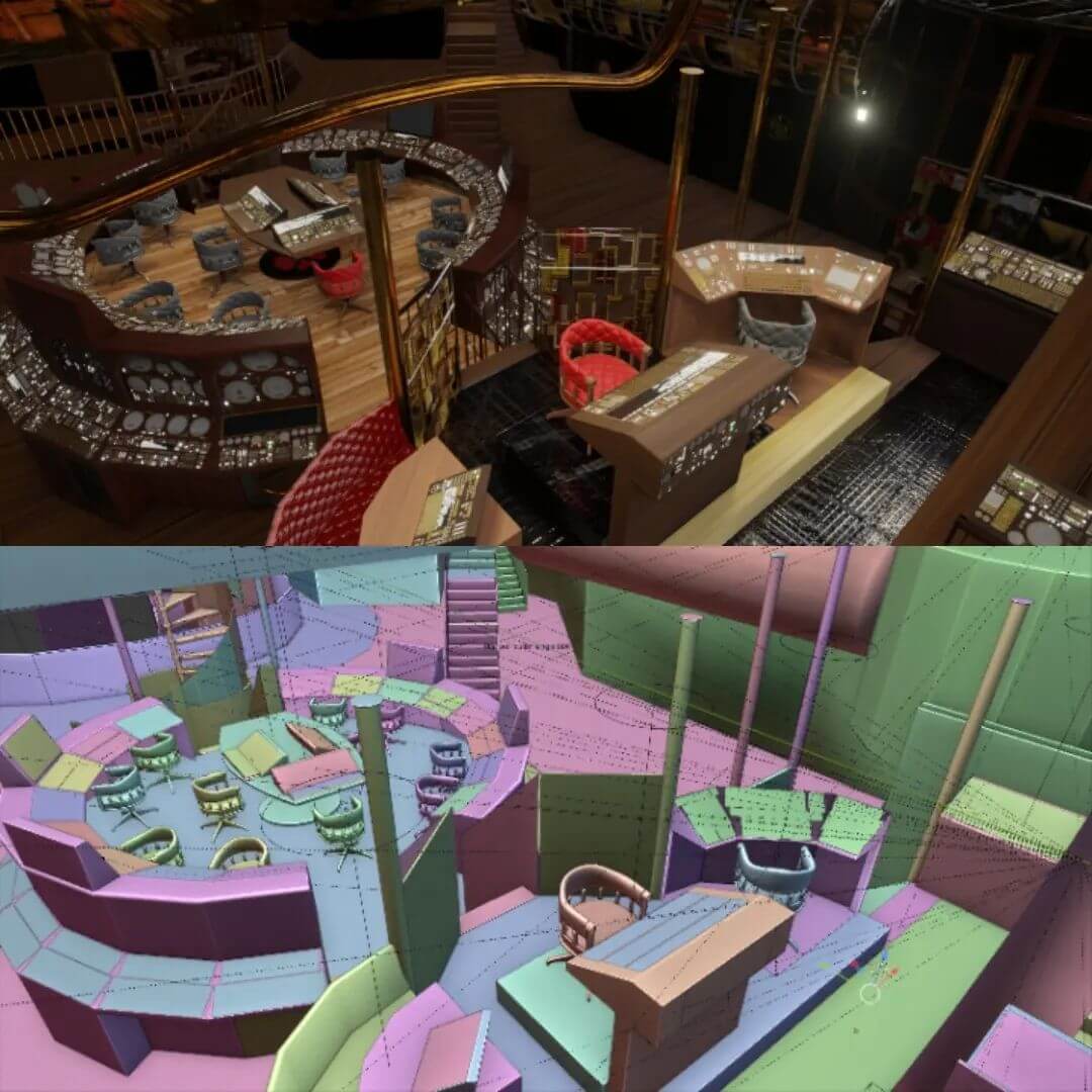 Overview of the Forward Ops station, one deck below the main bridge of ...