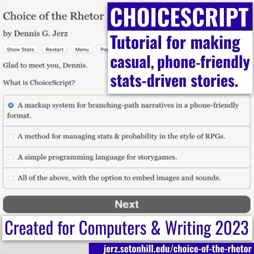 ChoiceScript tutorial for making casual, phone-friendly, stats-driven storygames. Choice of the ...