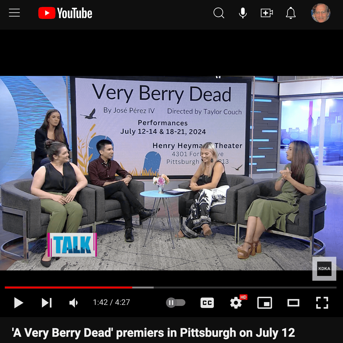 The daughter is in “Very Berry Dead,” a new play which opens this ...