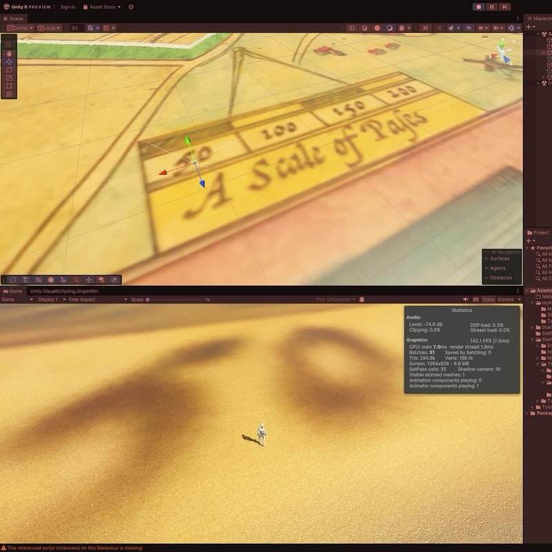 John Speed’s 1611 map of #medievalyork features a “scale of paces.” My #unity3d placeholder ...